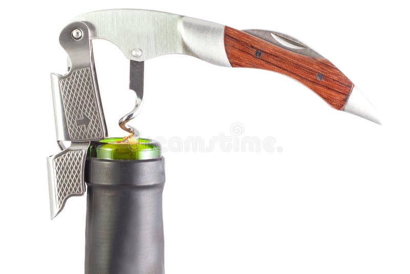 Descorche De Una Botella De Vino Imagen de archivo - Imagen de uncork ...