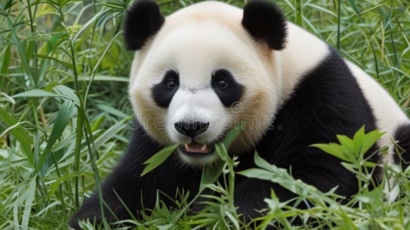 Describe the Diet and Habitat of a Panda Stock Illustration ...