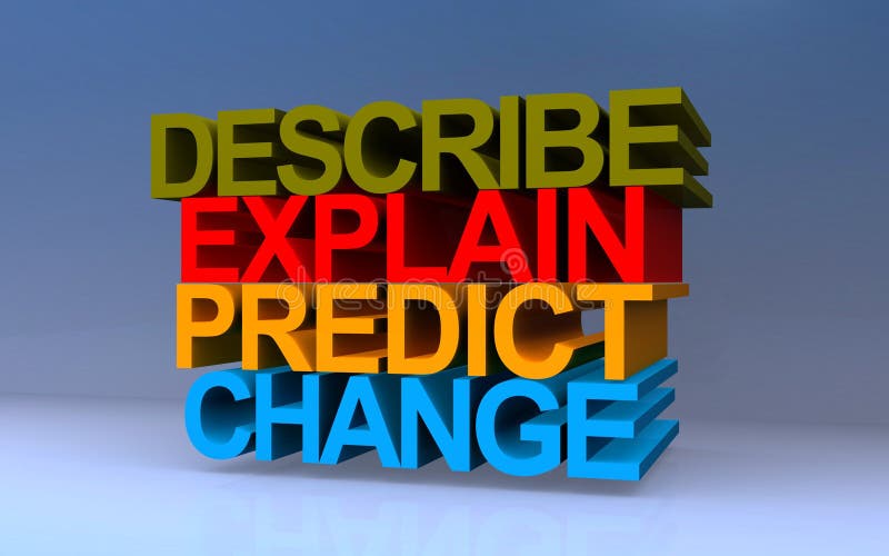 Describe Explain Predict Change on Blue Stock Illustration ...