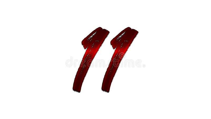3D Blood Red Number Design of 11 on White Background Stock Illustration ...