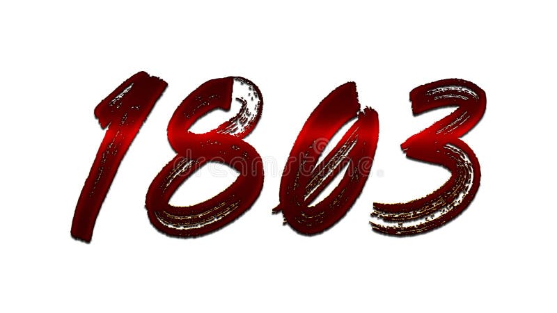 3D Blood Red Number Design of 1803 on White Background Stock ...