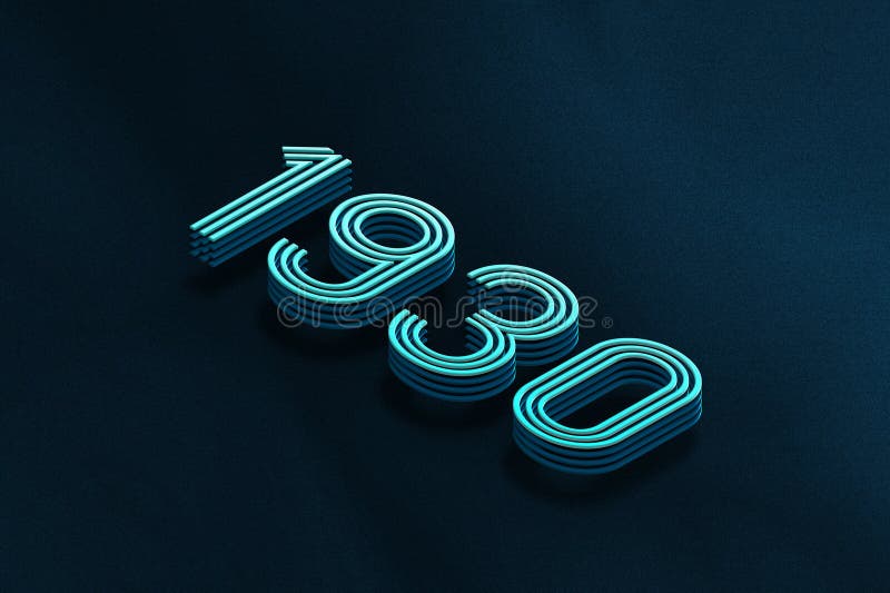 Blue Isometric Layer 3d Text Effect of Number 1930 on Blue Background ...