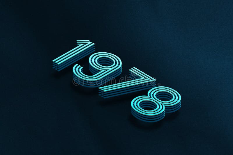Blue Isometric Layer 3d Text Effect of Number 1978 on Blue Background ...