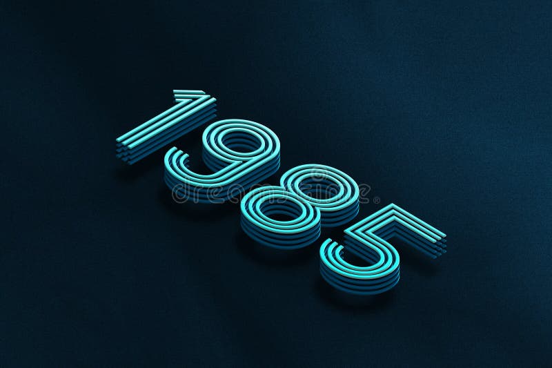 Blue Isometric Layer 3d Text Effect of Number 1985 on Blue Background ...