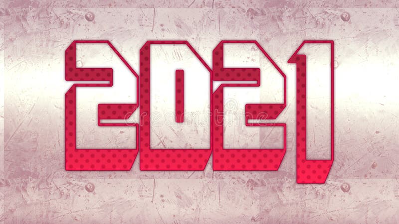 Cute 3d Bold Outline Pink Number Design of 2021 on White Background ...