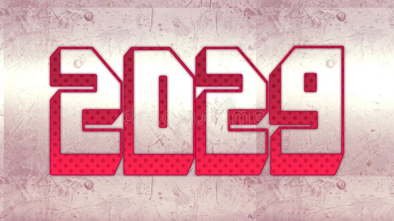 Cute 3d Bold Outline Pink Number Design of 2029 on White Background ...