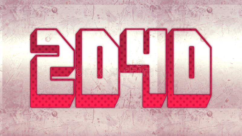 Cute 3d Bold Outline Pink Number Design of 2040 on White Background ...