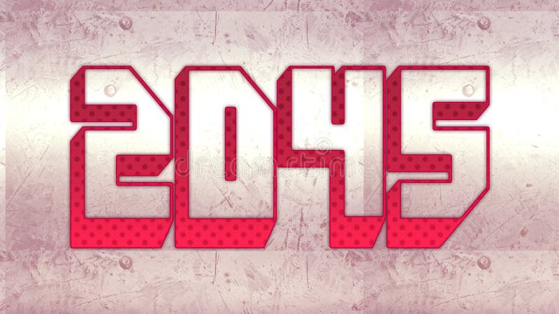 Cute 3d Bold Outline Pink Number Design of 2045 on White Background ...