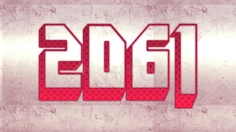 Cute 3d Bold Outline Pink Number Design of 2061 on White Background ...