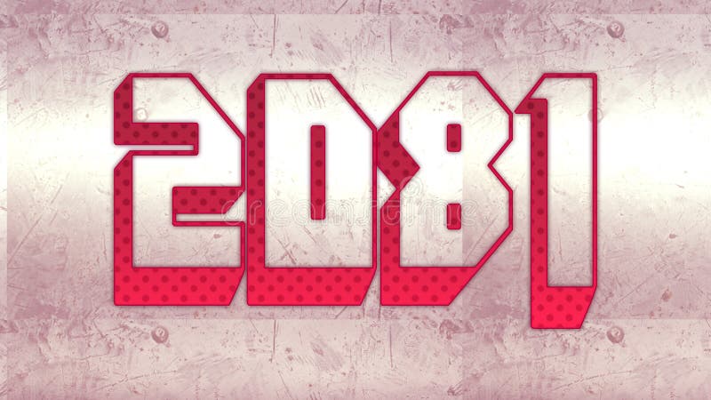 Cute 3d Bold Outline Pink Number Design of 2081 on White Background ...