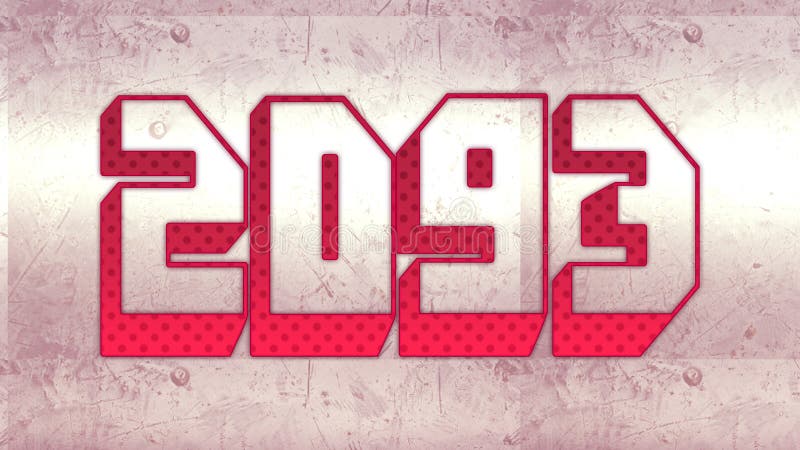 Cute 3d Bold Outline Pink Number Design of 2093 on White Background ...