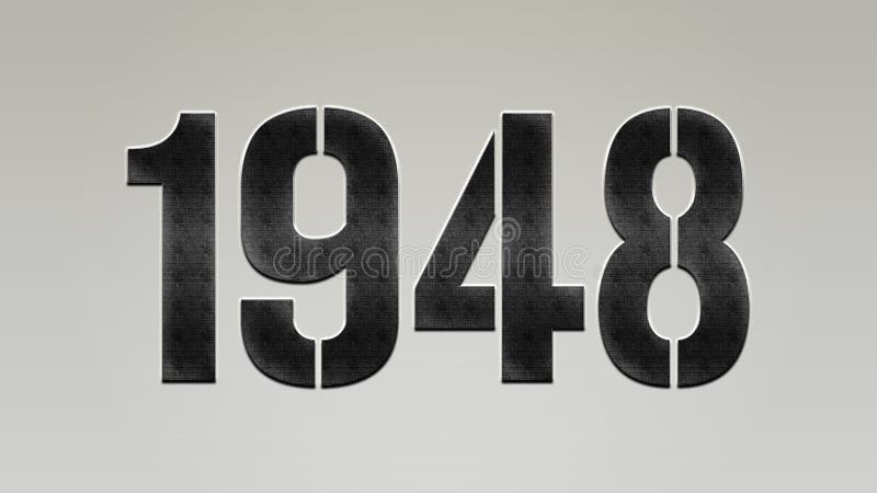 3D Bold Metal Number 1948 on Silver Background. Stock Image - Image of ...