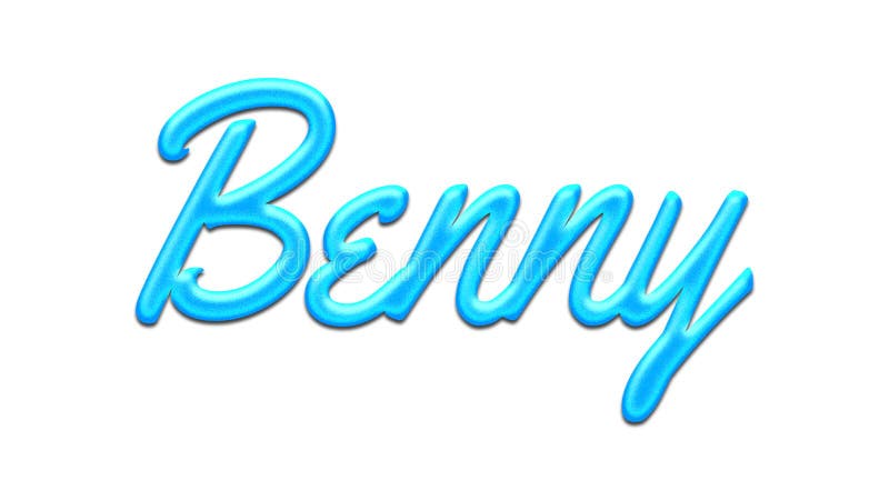 Glowing Blue Effect of Name Benny on White Background. Stock ...