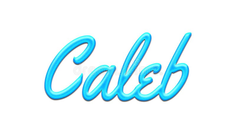 Glowing Blue Effect of Name Caleb on White Background. Stock ...