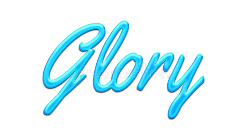 Glowing Blue Effect of Name Glory on White Background. Stock ...