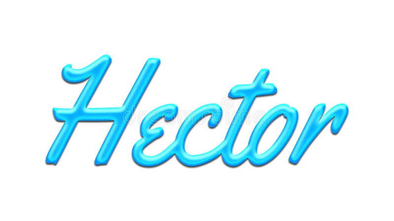 Glowing Blue Effect of Name Hector on White Background. Stock Image ...
