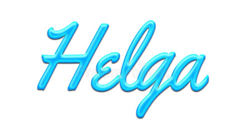 Glowing Blue Effect of Name Helga on White Background. Stock ...