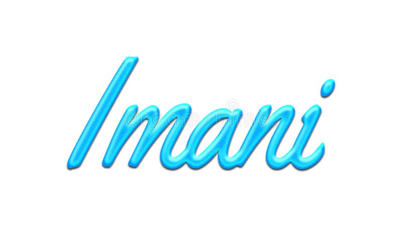 Glowing Blue Effect of Name Imani on White Background. Stock Photo ...