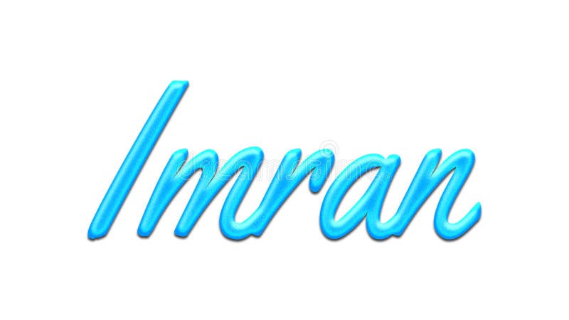Glowing Blue Effect of Name Imran on White Background. Stock Image ...