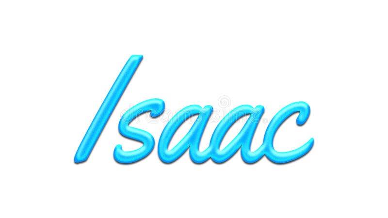 Glowing Blue Effect of Name Isaac on White Background. Stock ...