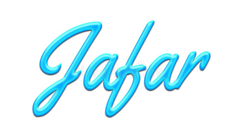 Glowing Blue Effect of Name Jafar on White Background. Stock ...