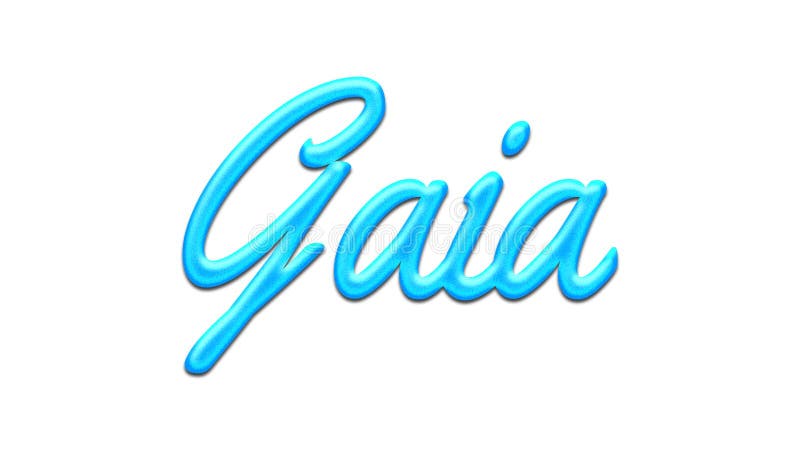 Glowing Blue Effect of Name Gaia on White Background. Stock ...