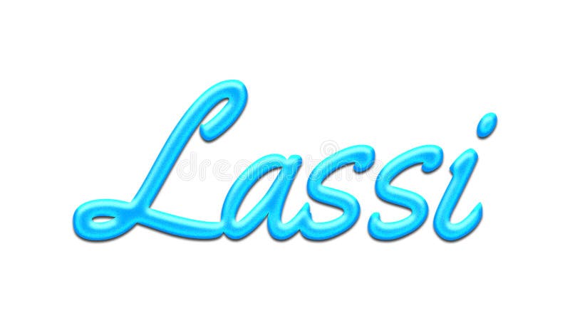 Glowing Blue Effect of Name Lassi on White Background. Stock ...