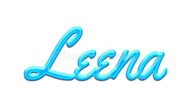Glowing Blue Effect of Name Leena on White Background. Stock ...
