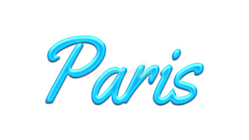 Glowing Blue Effect of Name Paris on White Background. Stock ...