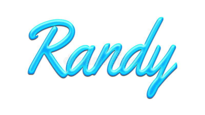 Glowing Blue Effect of Name Randy on White Background. Stock ...