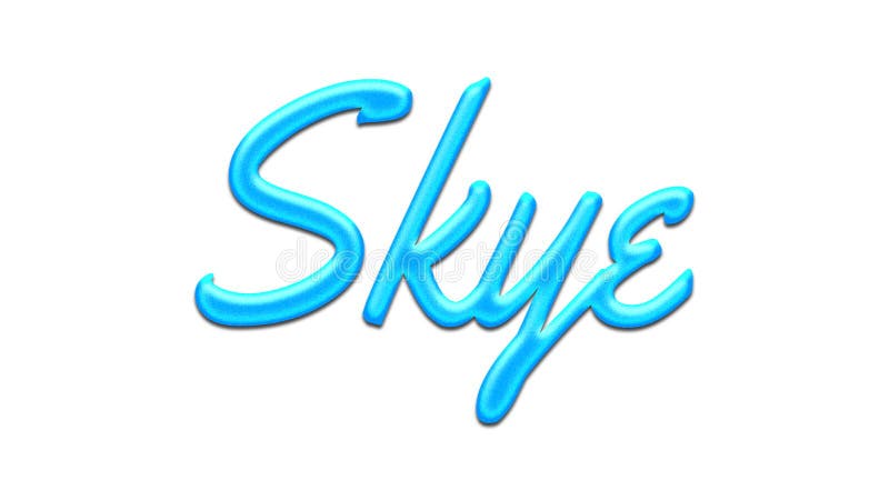 Glowing Blue Effect of Name Skye on White Background. Stock ...