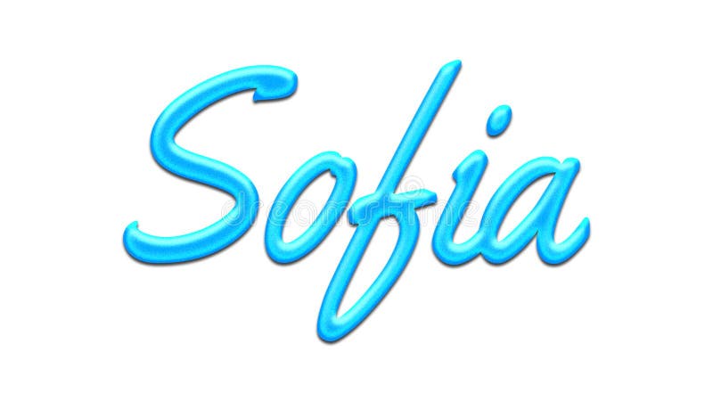 Glowing Blue Effect of Name Sofia on White Background. Stock Illustration - Illustration of ...