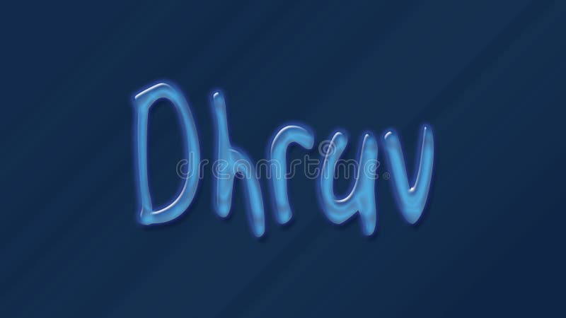 Water Bubble 3D Text Effect of Name Dhruv 0n Blue Background. Stock ...