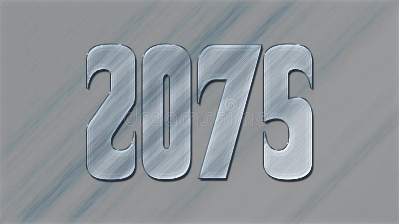 3D Glass Effect Number Design of 2075, Glassy Background. Stock ...