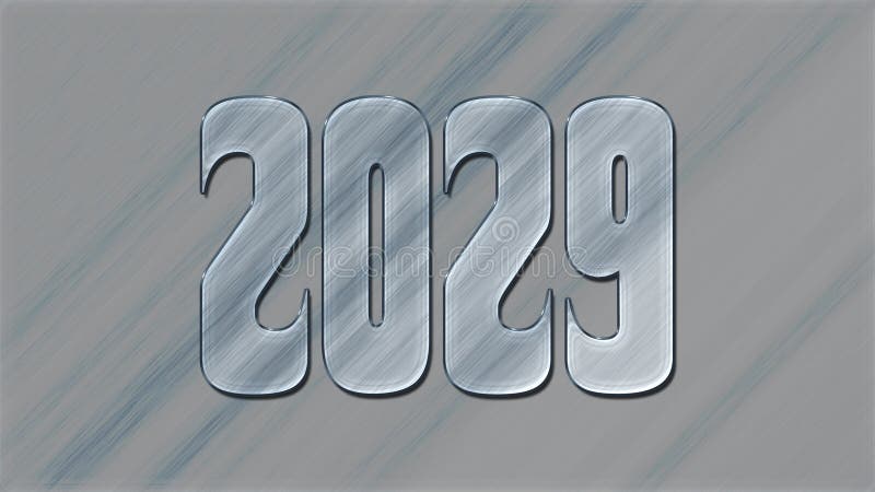 3D Glass Effect Number Design of 2029, Glassy Background. Stock ...
