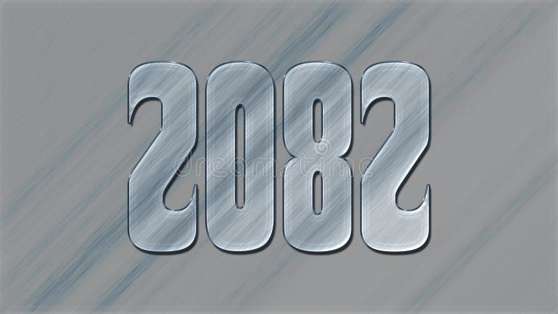 3D Glass Effect Number Design of 2082, Glassy Background. Stock ...