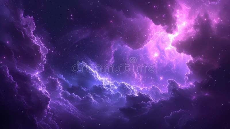 Describing an Abstract Purple Night Sky and Clouds Background. Stock ...