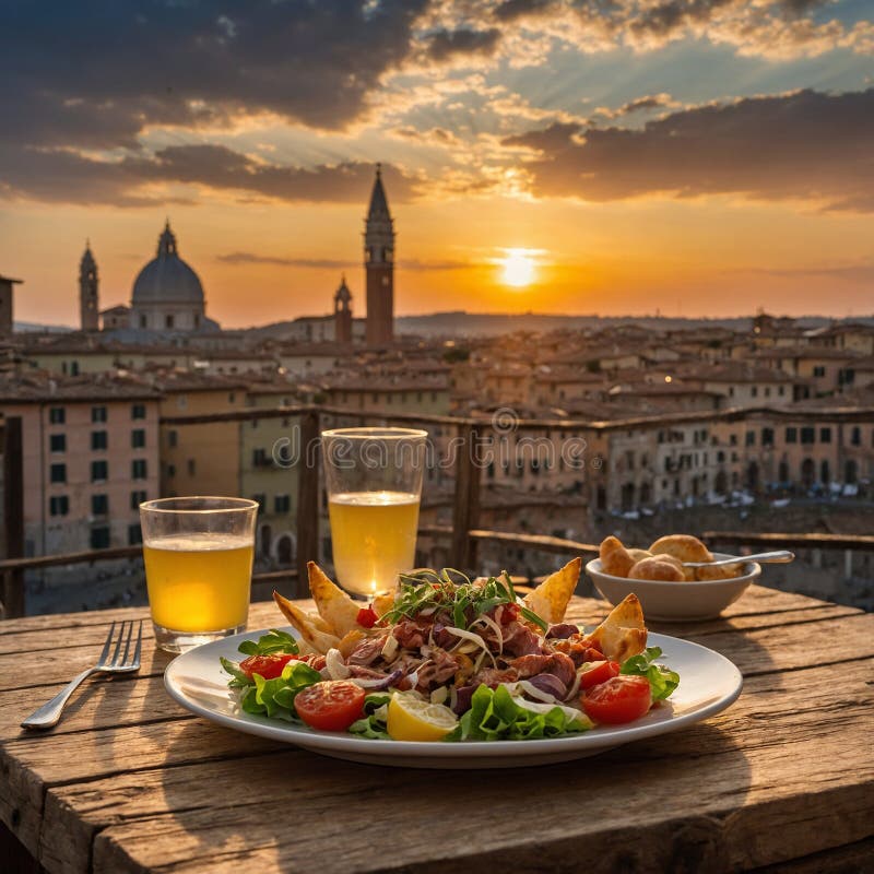Title: Sunset Dinner – AI-Generated Image Stock Illustration ...