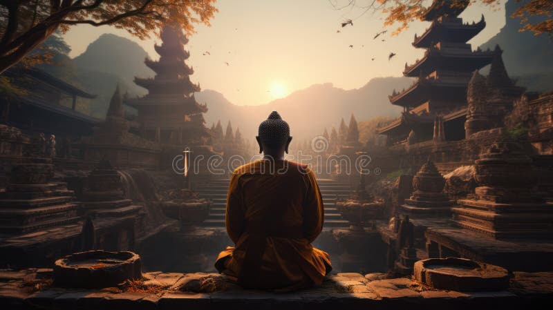 Captures the Peace of Meditative Moments in Serene Buddhist Temples ...