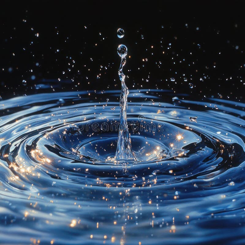 Refreshing Water Droplets in Motion Stock Photo - Image of raindrops ...