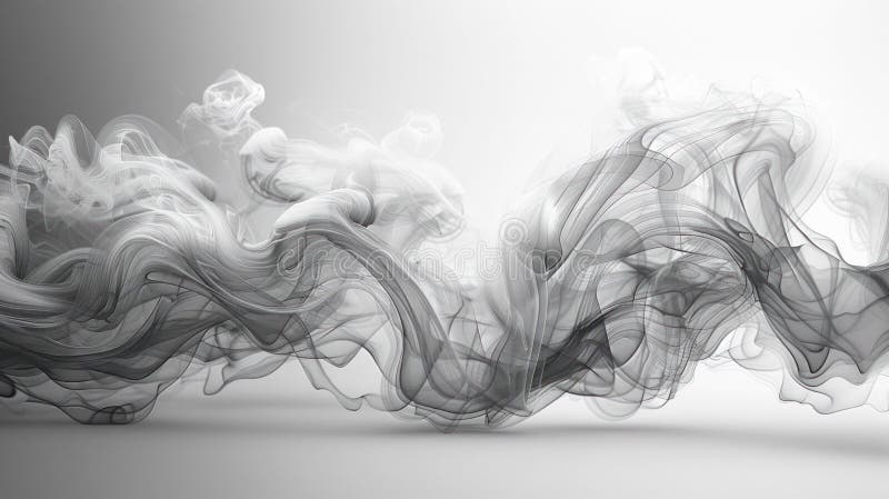 Abstract White Smoke Curve Wave on Isolated White Background Stock ...
