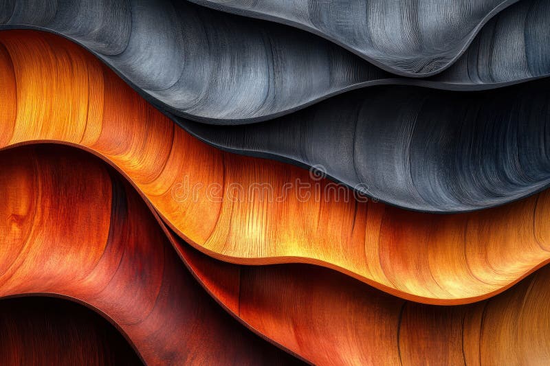 Colorful Abstract Wood Veneer Texture with Waving Waves Stock ...