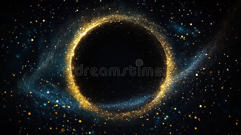 Shimmering Glitter Particles Forming a Circular Abstract Black Hole ...