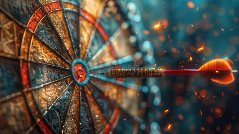 Bullseye Success Concept Image with Dart Hitting Target Accurately ...