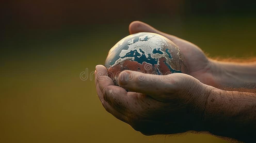 Earth Day Celebration: Hand Holding World Globe for Environmental ...