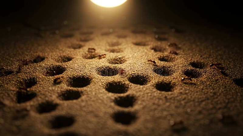 Ants Trails in the Sand at Night Under Warm Light Stock Video - Video ...