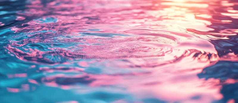 Neon Pink and Blue Water Ripples: Hyperrealistic Cinematic Lighting ...