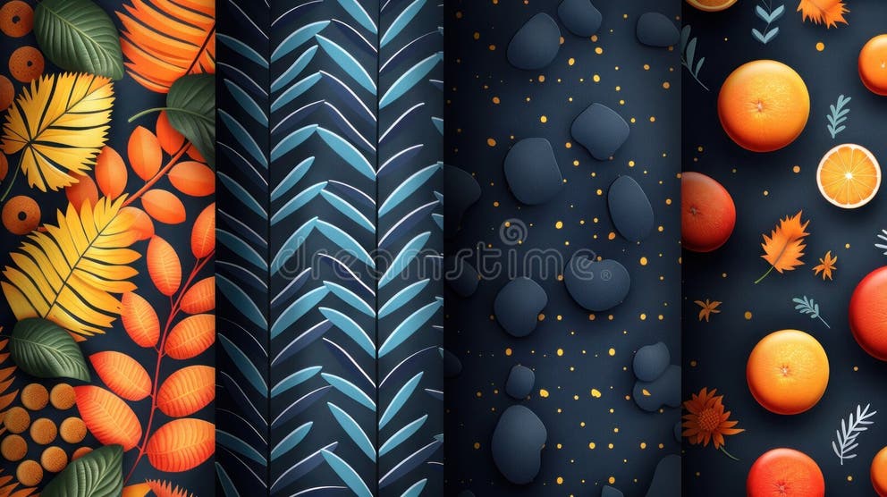 Set of Four Seamless Geometric Patterns - Simple Repetitive Vector ...