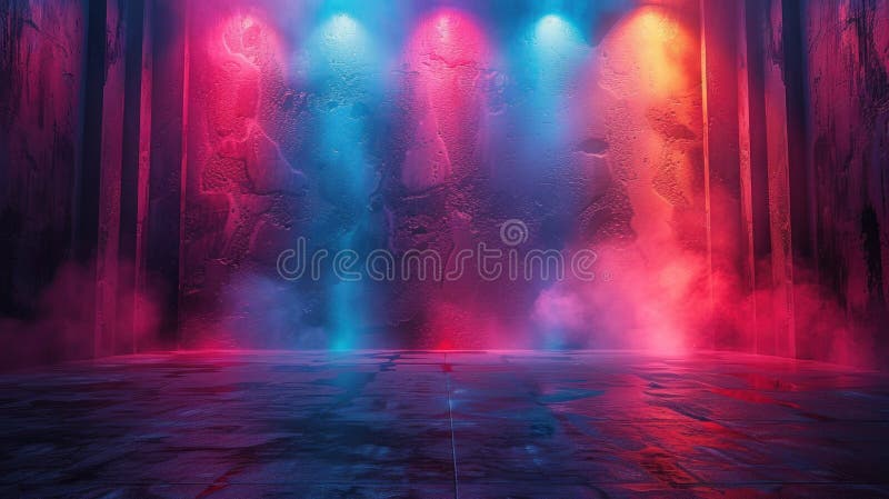 Colorful Spotlight Stage Background with Copy Space Stock Photo - Image ...