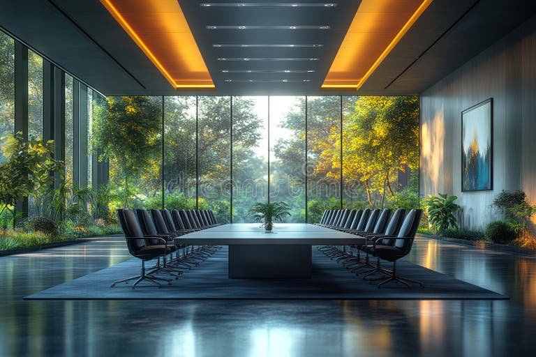 Contemporary 3D Rendering of a Stylish Boardroom with Modern Design ...